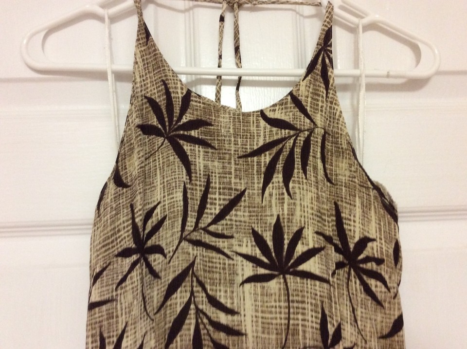 Liz Claiborne Womens Dress Size M Brown A Line Halter Top Casual Rayon ...