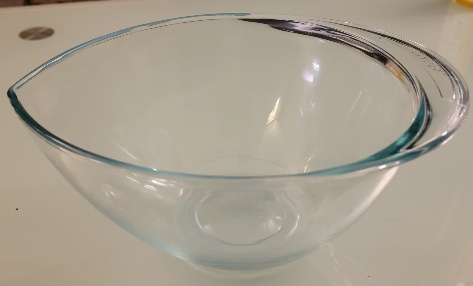 Pyrex Teardrop Clear Turquoise Blue Glass Bowl 2.5 Qt Mixing w/Pour ...