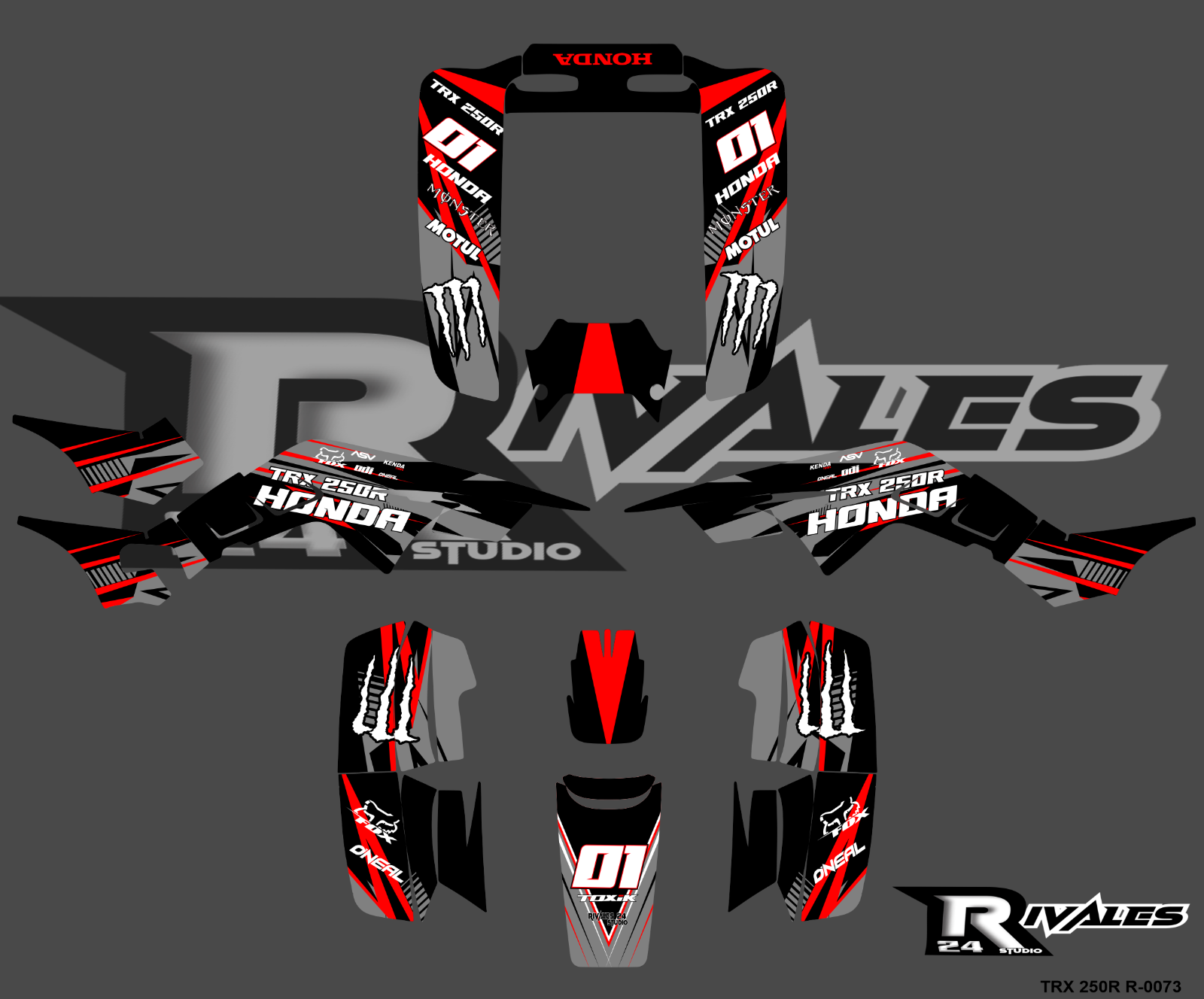Graphics Kit for Honda ATV TRX250R all years | eBay