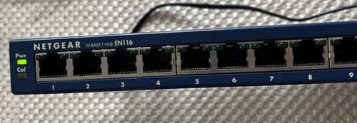 NETGEAR EN116 - 16 PORT 10 BASE T ETHERNET HUB SWITCH/ With POWER ...