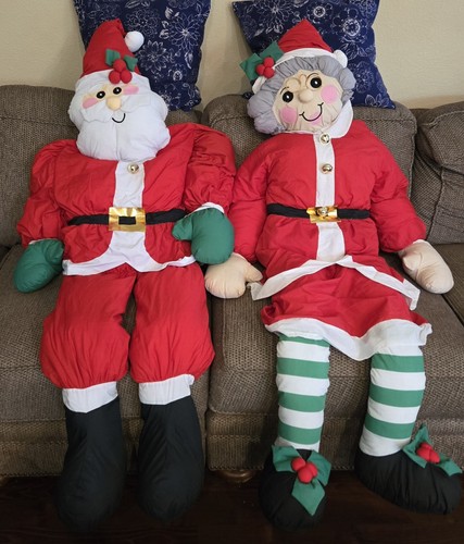 5' Vintage Lillian Vernon Santa & Mrs Claus Christmas Life Size Plush ...
