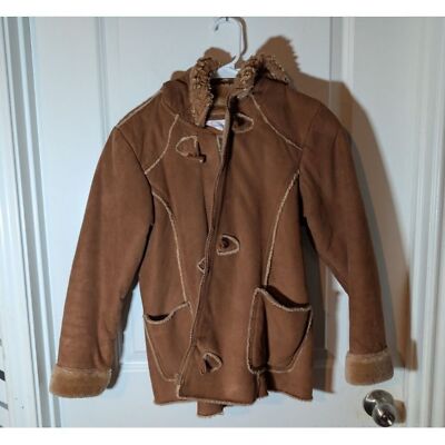 Girl Connection Brown Suede/Faux Fur Hooded Large | eBay