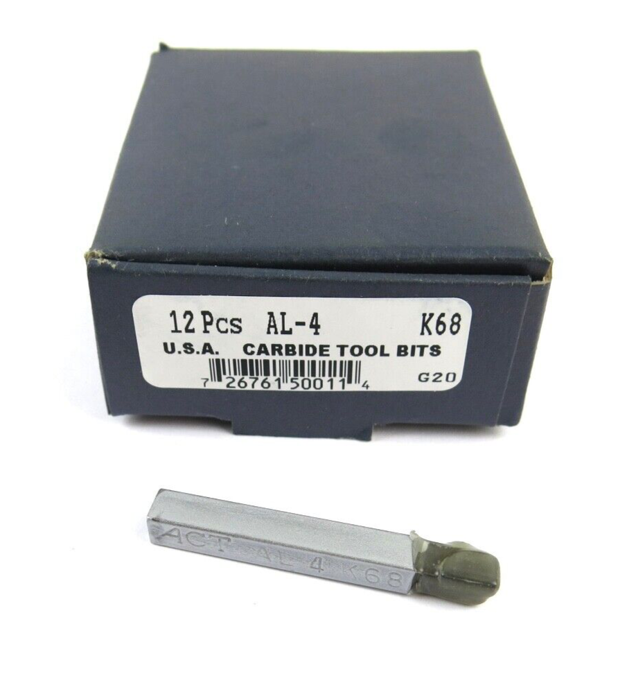 12pcs ACT AL-4 LH K68 Grade Carbide Brazed Lathe Tool Bits 1/4" x 1/4 ...