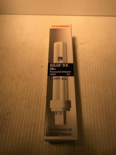 20669 Genuine Sylvania Dulux D/E 26W BULB CF26DD/E/841/ECO 4 pin cool ...