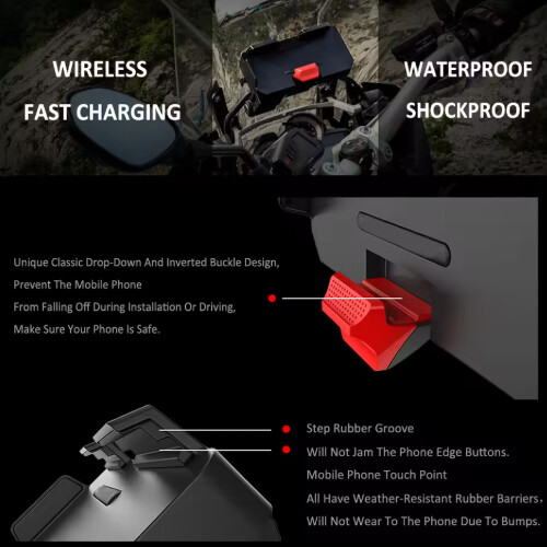 Wireless Charging GPS Phone Holder For BMW R1200/1250GS F700/800GS ...