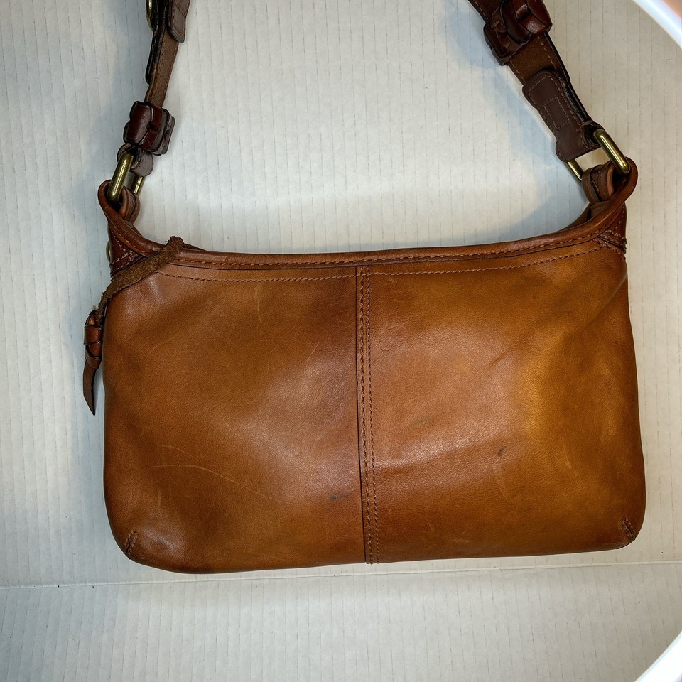 Vintage COACH Bleecker Tattersall Brown Whiskey Leather Shoulder Bag ...