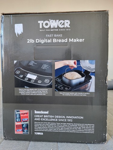 Tower T11003 550W Gluten Free Digital Bread Maker - Black for sale ...
