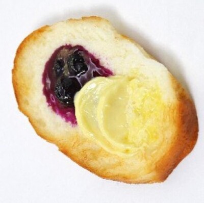 Display Food sample Fake Food Blueberry Jam & Butter French Bread Toast ...