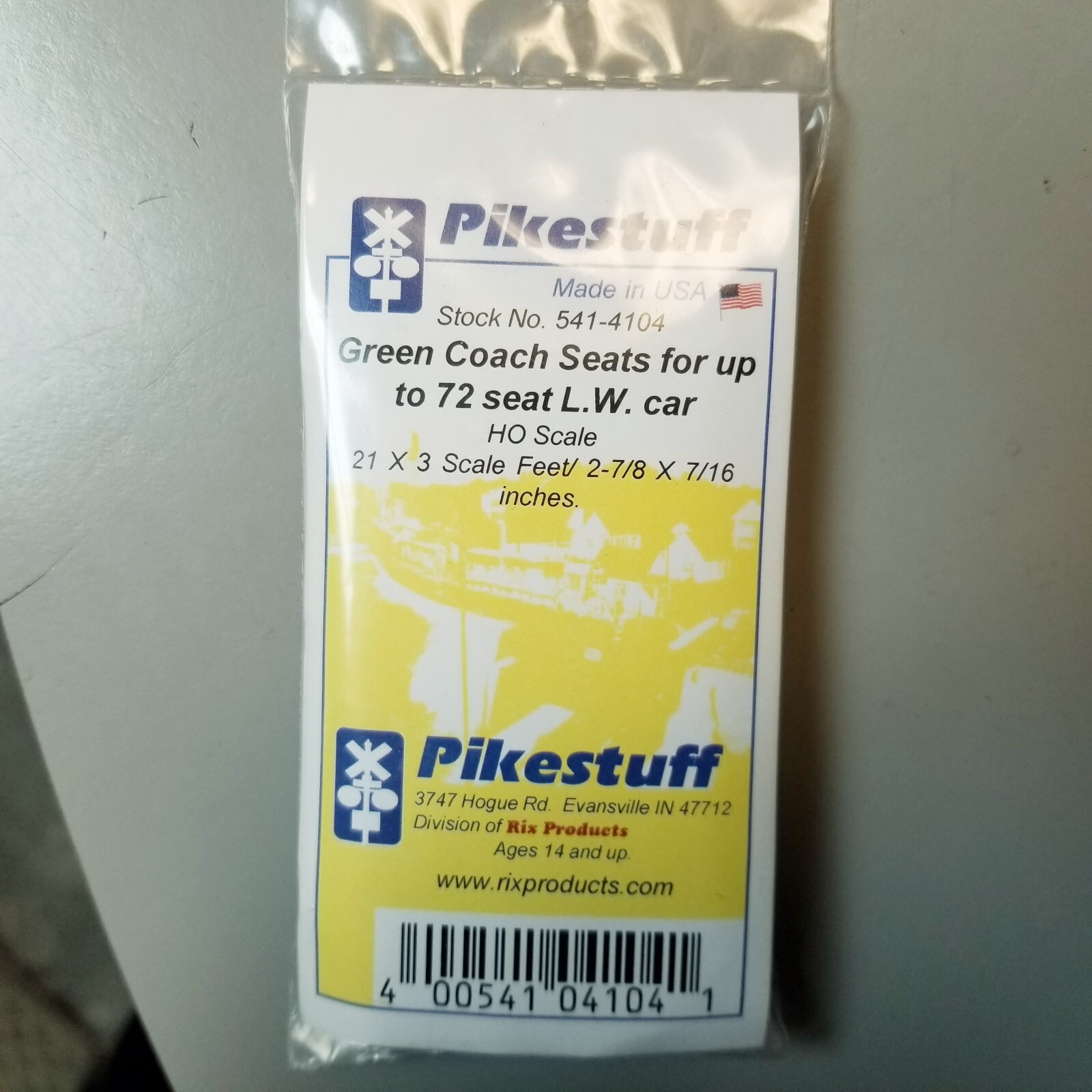 Pikestuff 541-4104 GREEN Railroad Passenger Car Coach Seats - 36 Seats ...