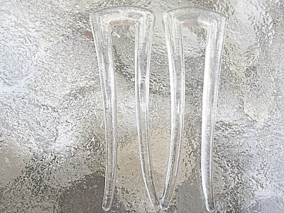 Set of 2 Crystal Square Top Chignon Hair Pins 3 1/4" Length Good Hairs ...