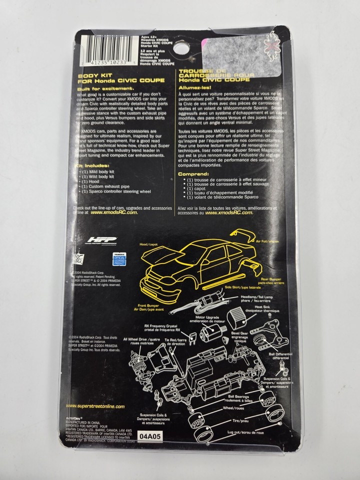 Super Street Body Kit for Honda Civic NEW XMODS BLACK Radio Shack | eBay