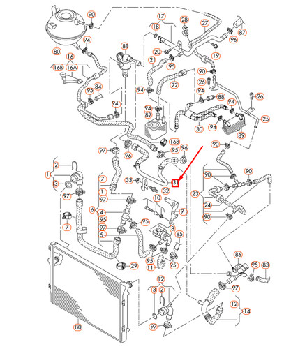NEW AUDI A3 8P ENGINE COOLANT HOSE 03L122157E OEM NO IMPORT DUTIES TO ...