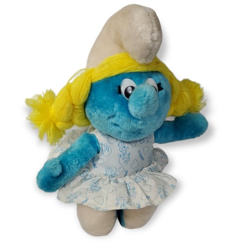 Smurfette Peyo 1983 Smurfs Stuffed Plush Toy 12 Inch Sitting Doll ...