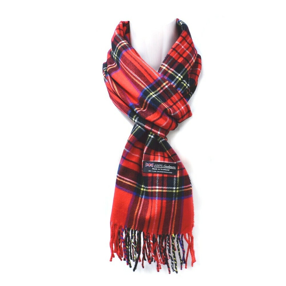 Winter Unisex 100% Cashmere Warm Checked Scarves Wool Scotland Made ...