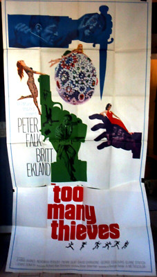 TOO MANY THIEVES / 1966/ AFFICHE AMERICAINE 140 x 200/ PETER FALK ...