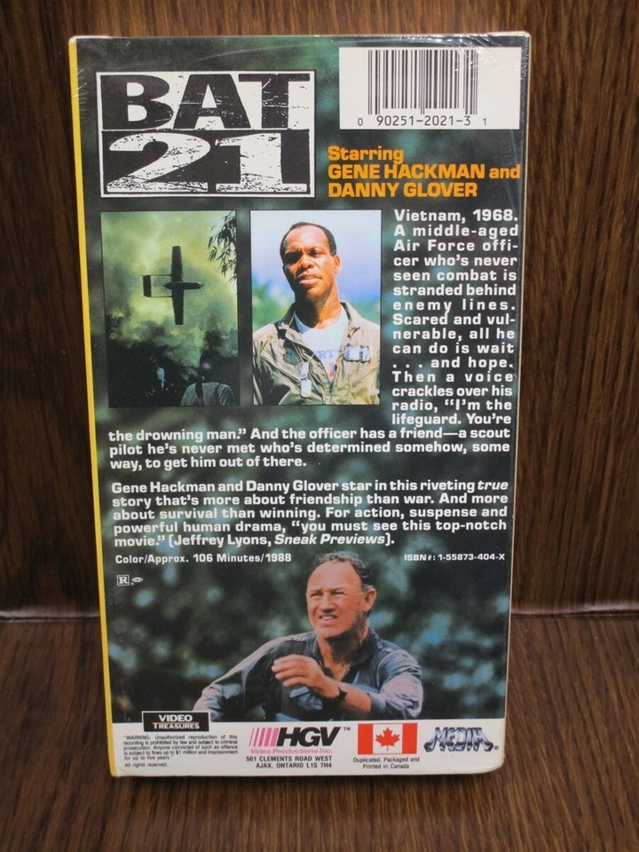 VHS Bat 21 Gene Hackman Danny Glover NEW SEALED | eBay