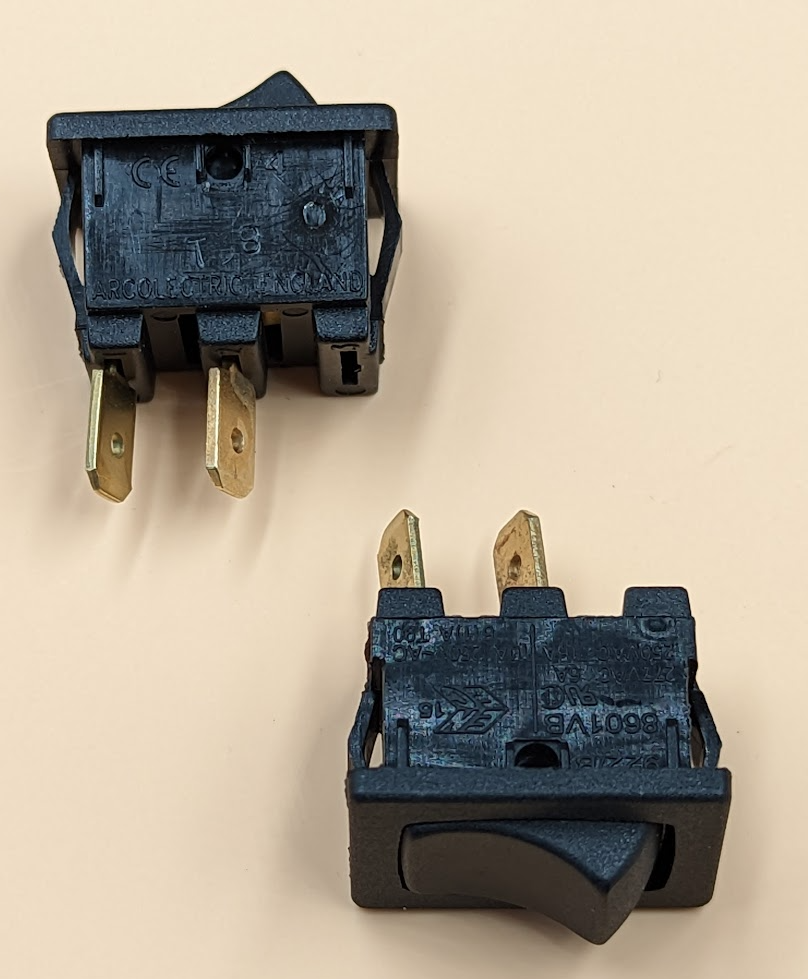 (10) Arcoelectric 8601VB Miniature Rocker Switch Momentary ON OFF SPST ...