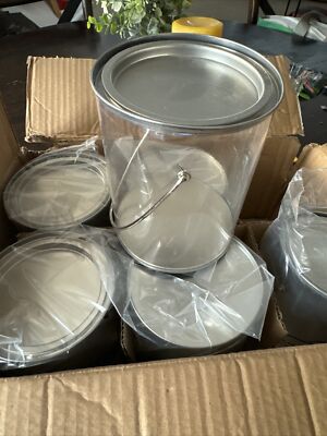 Plastic Paint Can Containers with Metal Lids (Set of 6) Great for Party ...