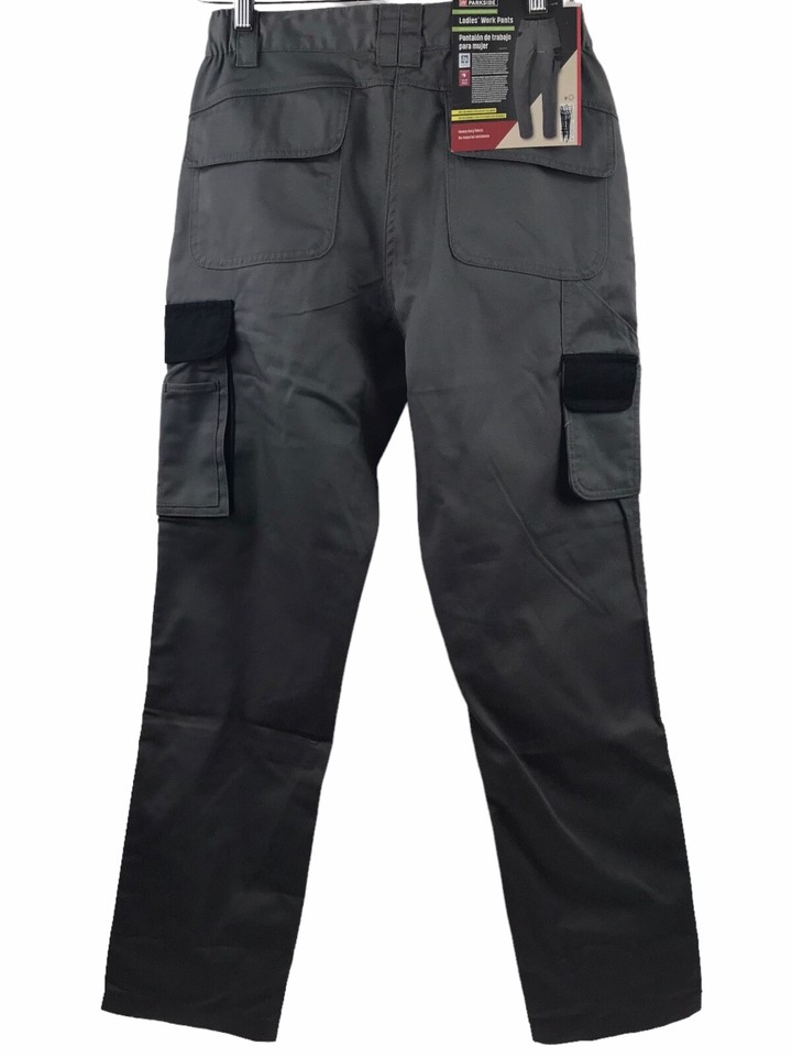 New PARKSIDE Womens Work Wear Cargo Pants Size 6 Comfort Waist GRAY NWT ...