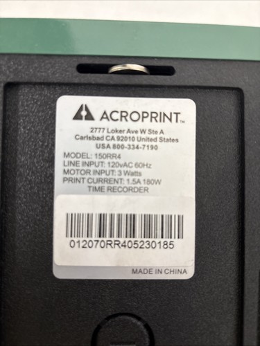 Acroprint time clock 150RR4, brand new, never used. | eBay