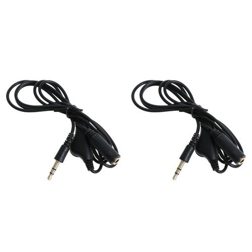 2 Count Audio Extension Cable Headphone Volume Control Cables 1M | eBay