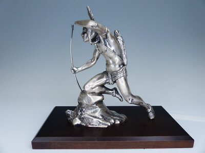 Antique Alfred Flauder Indian Brave Scout Silverplate Weidlich Bros ...