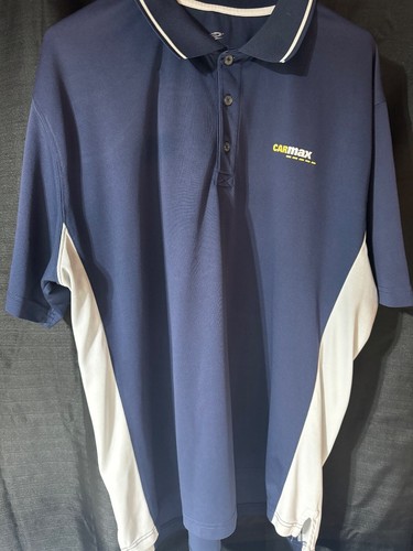Carmax Employee Uniform Blue & white Short Sleeve Polo Shirt sz XL | eBay