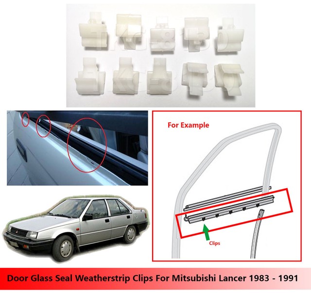 10 X Door Glass Seal Weatherstrip Clips Fit Mitsubishi Lancer 1983 ...