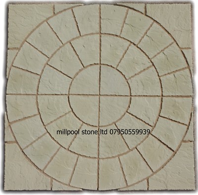 1.8M BUFF ROTUNDA CIRCLE SQ OFF PATIO PAVING SLABS STONES [DELIVERY ...