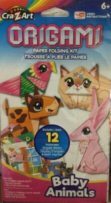 Origami 12 Baby Animal Paper Folding Craft Kit Instructions Patterns w ...