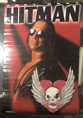WCW Bret The Hitman Hart Large full size Vintage Original Poster WWE ...