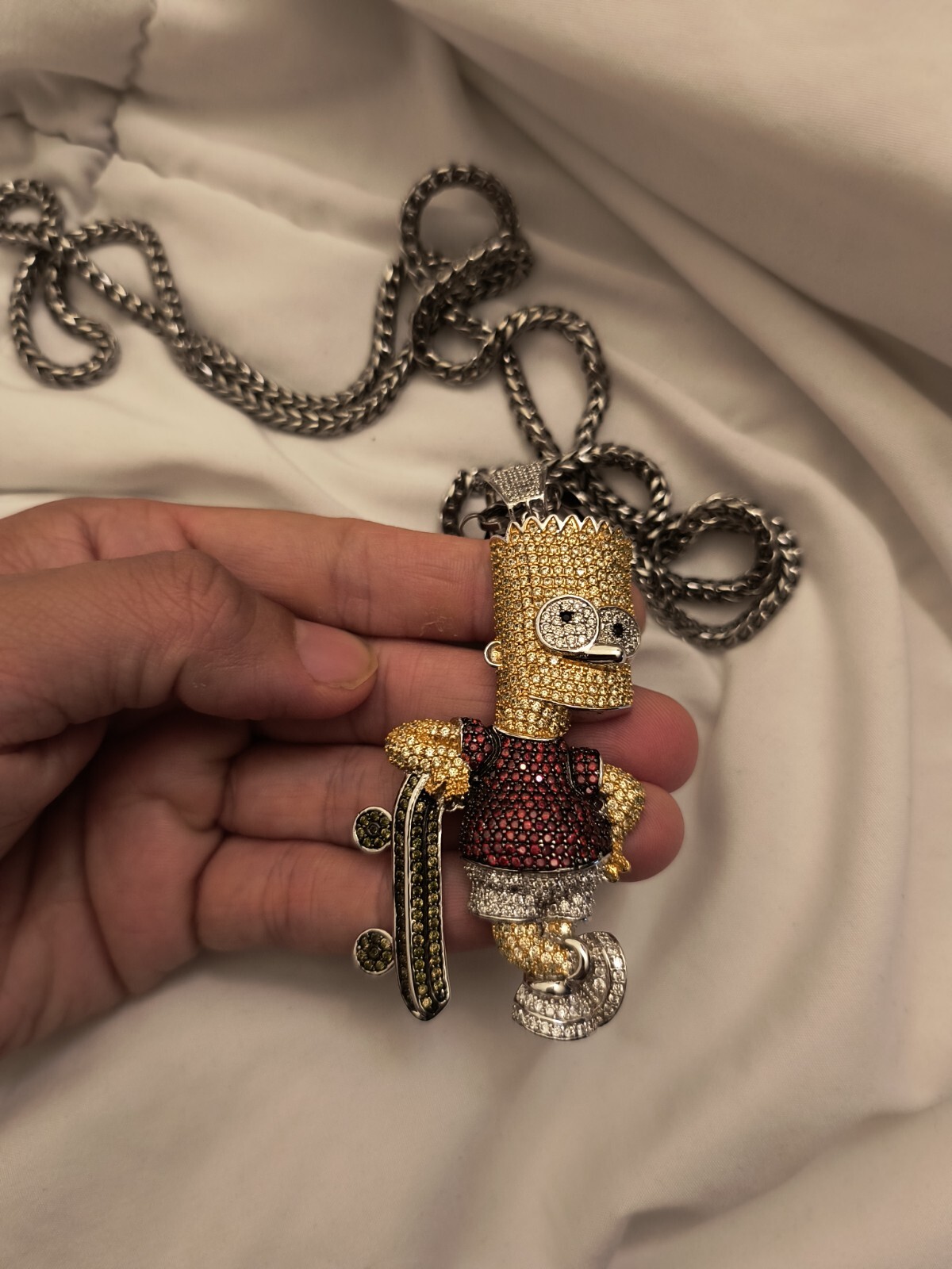 Bart Simpson Pendant And Chain Rare - Gem