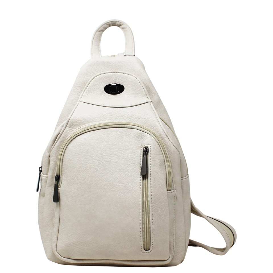 Unisex Zipper Backpack with Turn Lock Clasp Crossbody Travel Gym ...