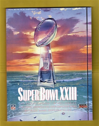 SUPER BOWL XXIII (23) NFL PROGRAM - - CINCINNATI BENGALS vs. SAN ...