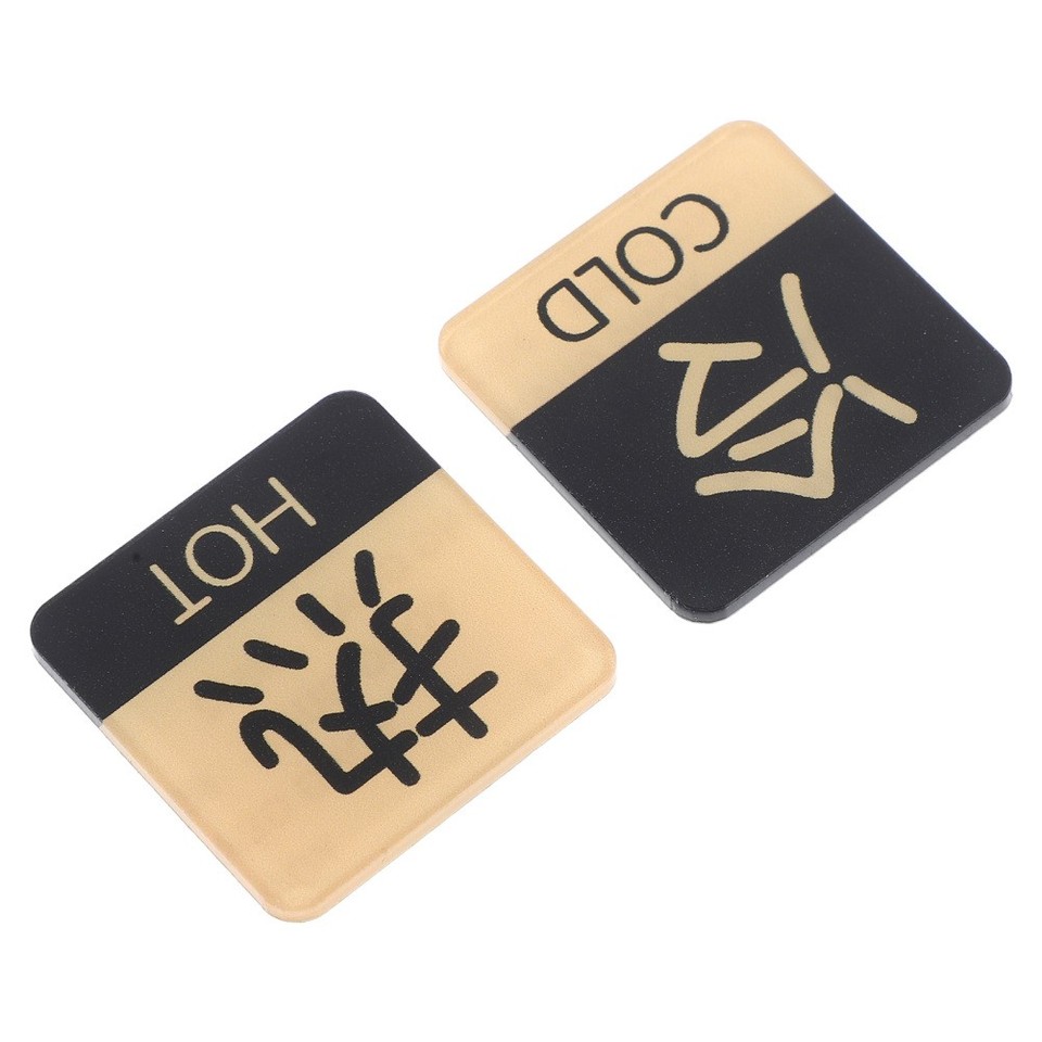 2 Pcs Acrylic Wall Sticker Ice Cold Water Sign Faucet Stickers Bathroom ...