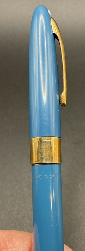 Sheaffer White Dot Snorkel Pen and Pencil Set Peacock Blue Vintage ...