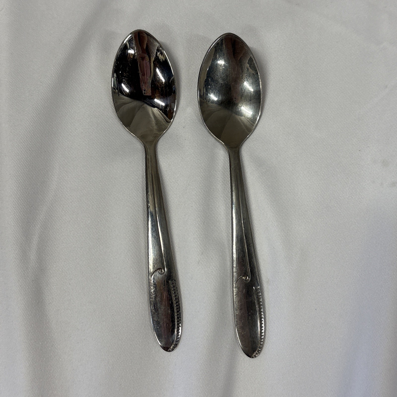 Set Of Two - TEASPOONS APOTHECARY Stainless USA Flatware Vintage Spoons ...