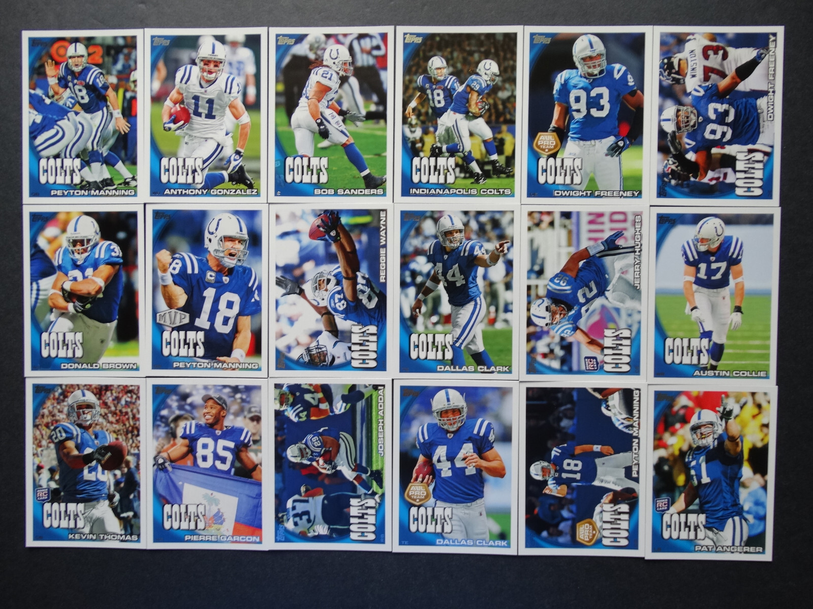 2010 Topps Indianapolis Colts Team Set of 18 Football Cards | eBay