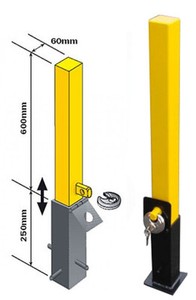 REMOVABLE SECURITY POST PARKING DRIVEWAY BOLLARD WITH PADLOCK LOCK ...