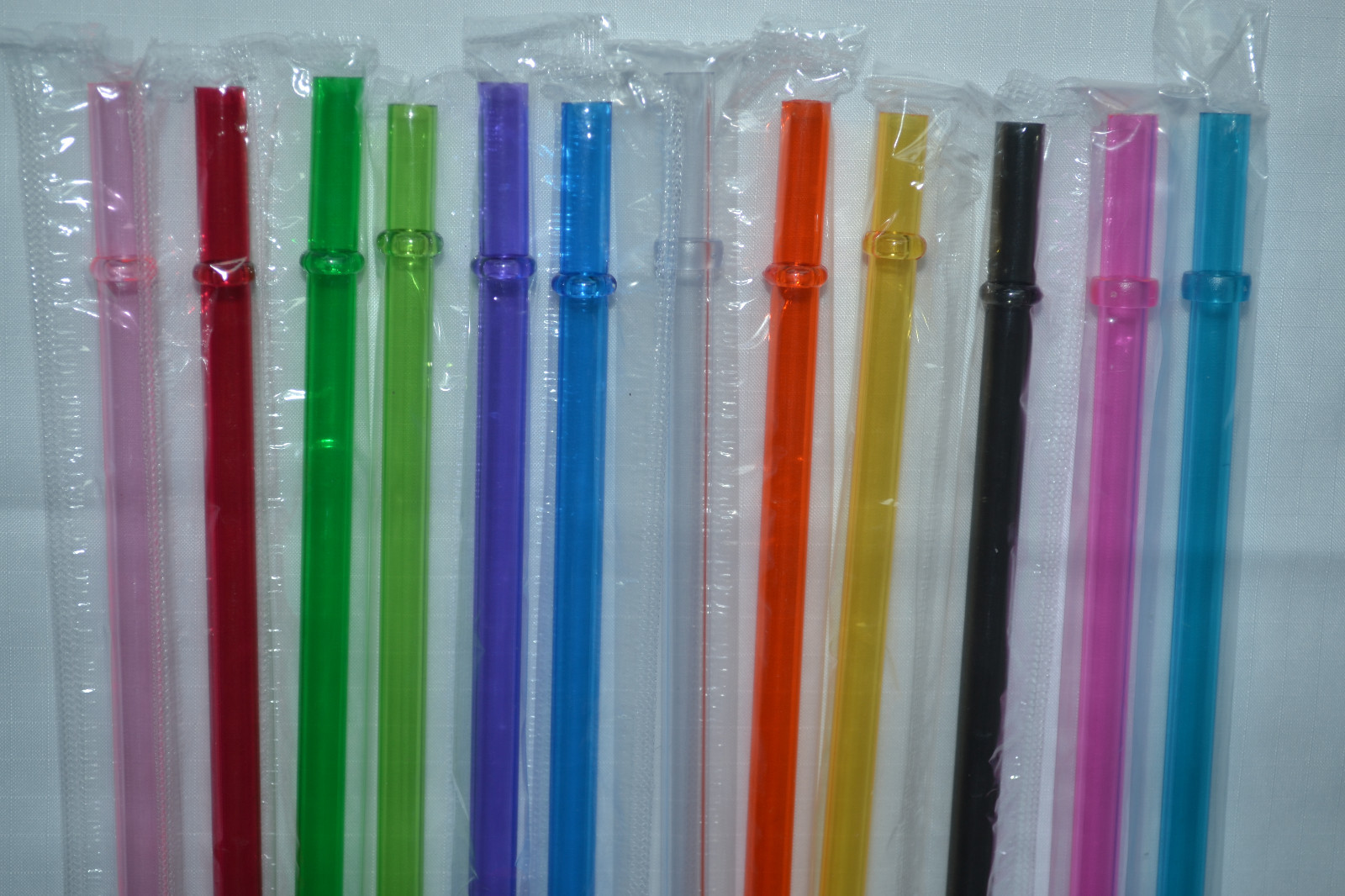 Reusable Straws Clear Solid Colors Plastic Acrylic 9” Rings Bpa Free