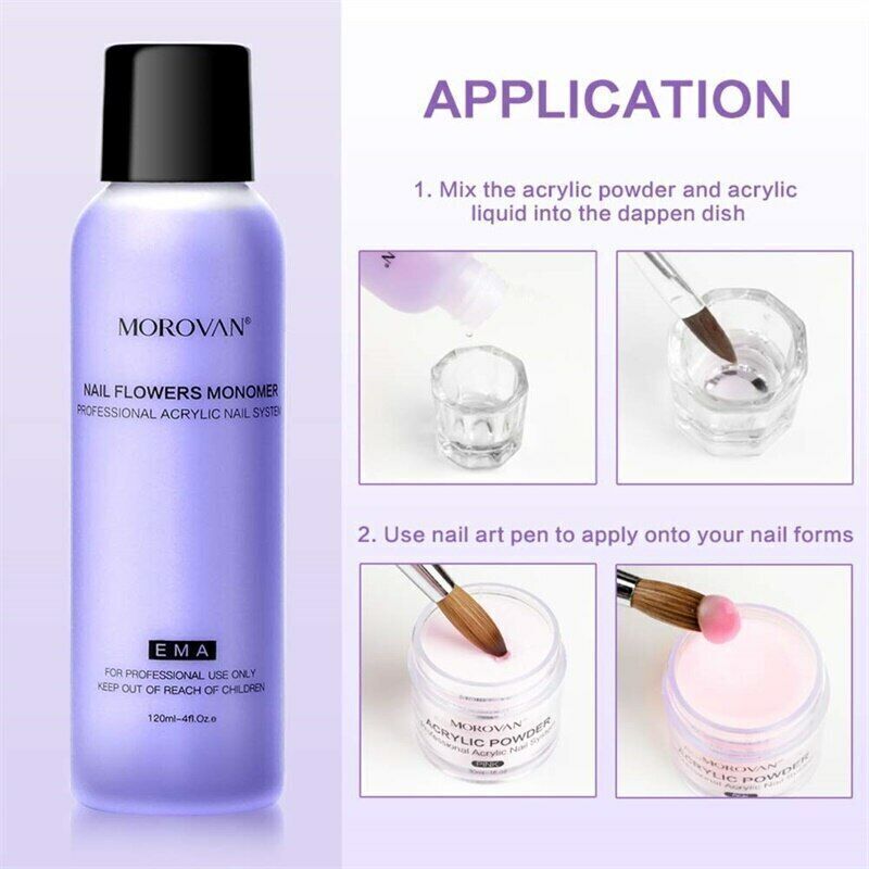 Monomer Acrylic Liquid Powder Nail Polish System Professional 120ML MMA ...