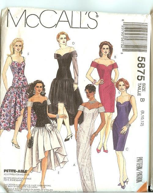 OOP McCalls Sewing Pattern Misses Wedding Prom Party Formal Dress Gown ...