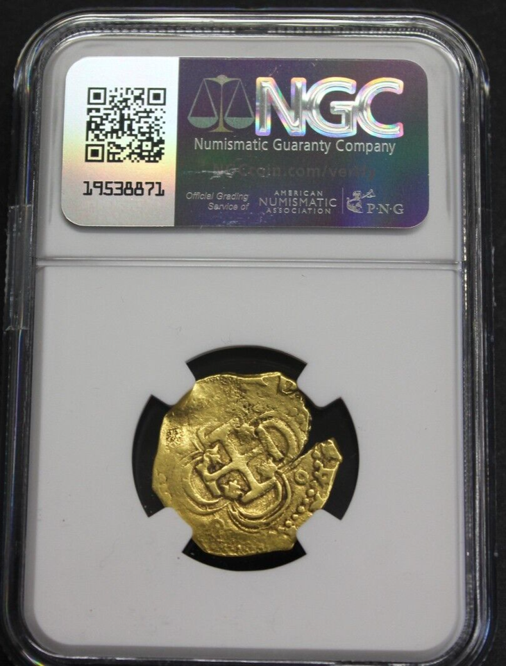 PHILIP III GOLD 2 ESCUDOS COB NGC XF SEVILLA DOUBLOON COLONIAL ERA ...
