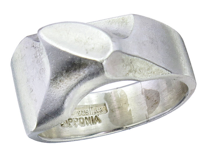 Lapponia Ring 925 Silver circa 1978 Ring Size 54 - Gem