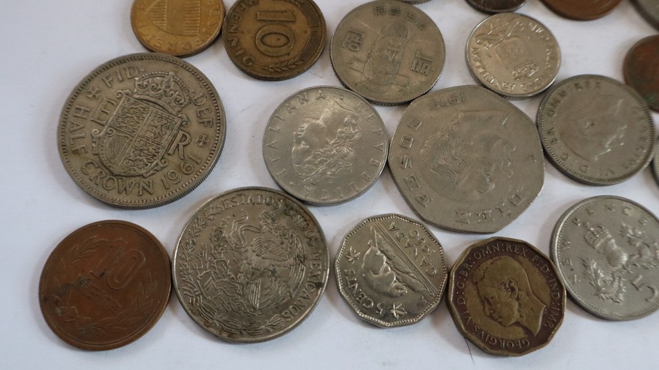 Old Foreign Coin Lot FROM ALL OVER THE WORLD SOME POSSIBLE SILVER LOT 4 ...