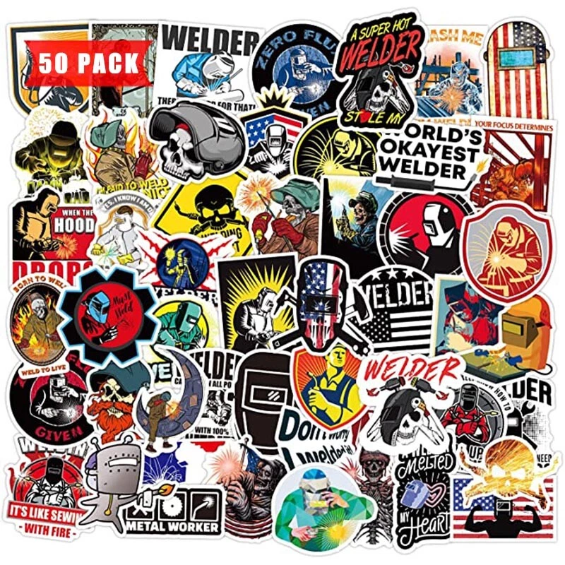 Hard Hat Stickers Welder