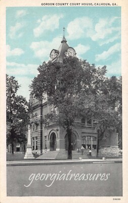 GA~GEORGIA~CALHOUN~GORDON COUNTY COURT HOUSE~SKYTONE | eBay