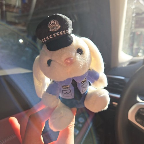 Cute Fire Police Rabbit Plush Doll Pendant Keychain Backpack Hanging ...