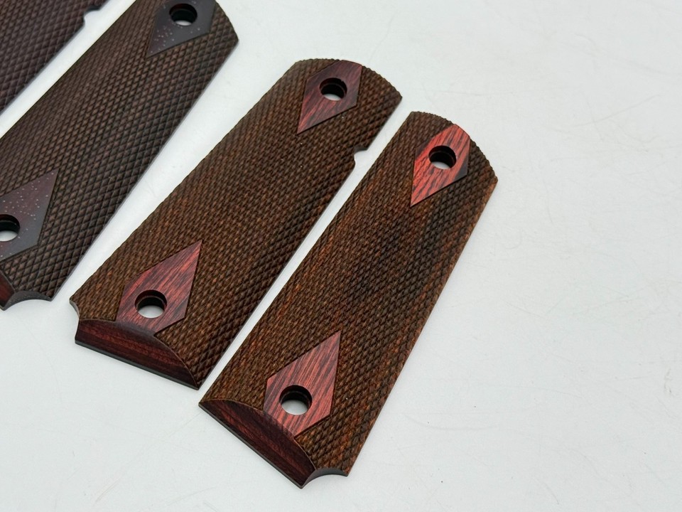 Colt 1911 Government 45 ACP OEM Wood Grips ROSEWOOD DOUBLE DIAMOND ...