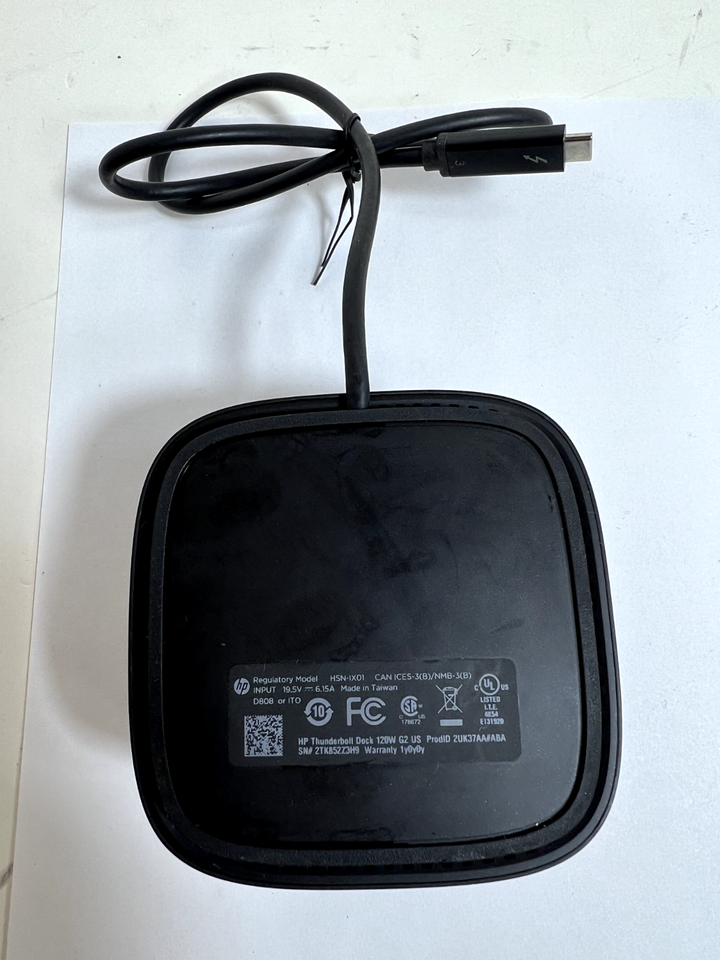 HP G2 Thunderbolt Dock 120W HSN-IX01 2UK37AA#ABA USB-C Docking Station ...